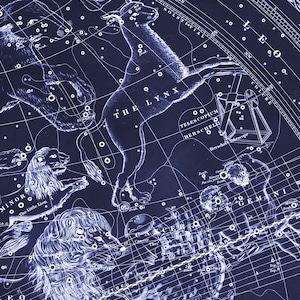 Celestial Spheres "map of the Visible Heavens" - Vintage 1840 ...