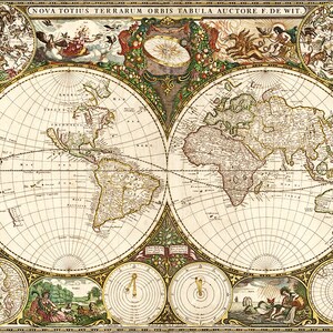 Old World Map - 1660 - Antique Map Fine Art Reproduction Print by ...