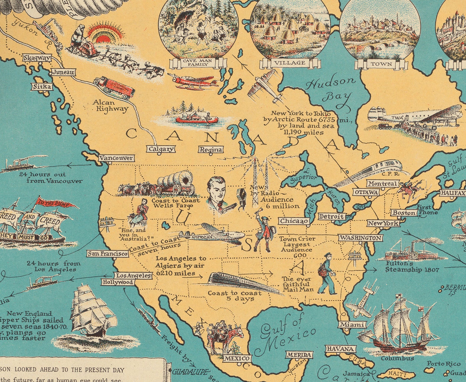 Vintage 1944 World Map History of Transportation & | Etsy