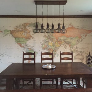 World Map Decal - Giant World Map Mural - Antique Oceans Political Map ...