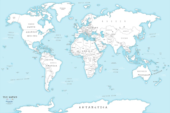 World Map Blank Color