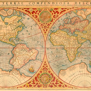 Old World Map 1637 Antique Fine Art Reproduction Print by - Etsy