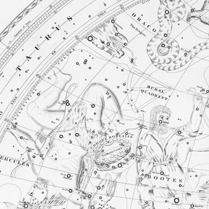 Celestial Spheres "map of the Visible Heavens" - Vintage 1840 ...