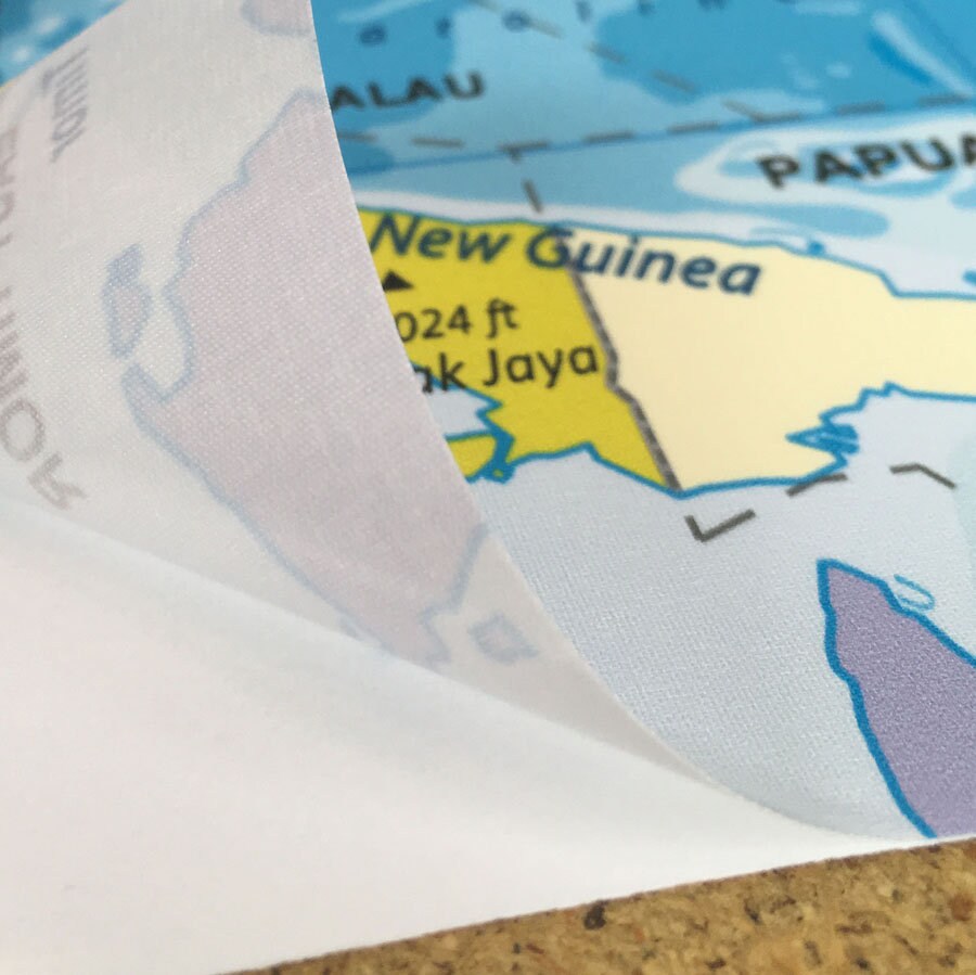 World Wall Map Mural Blue Ocean Map Wallpaper Giant Fabric - Etsy Norway