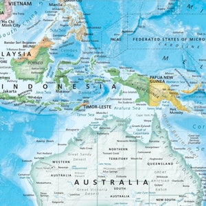 Giant World Map Wall Mural - Removable Wallpaper Map of the World ...