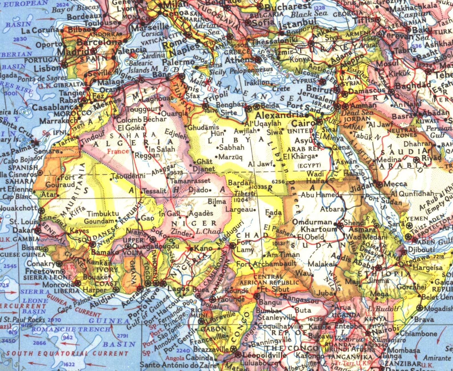 National Geographic Vintage 1960 World Map Fine Art - Etsy