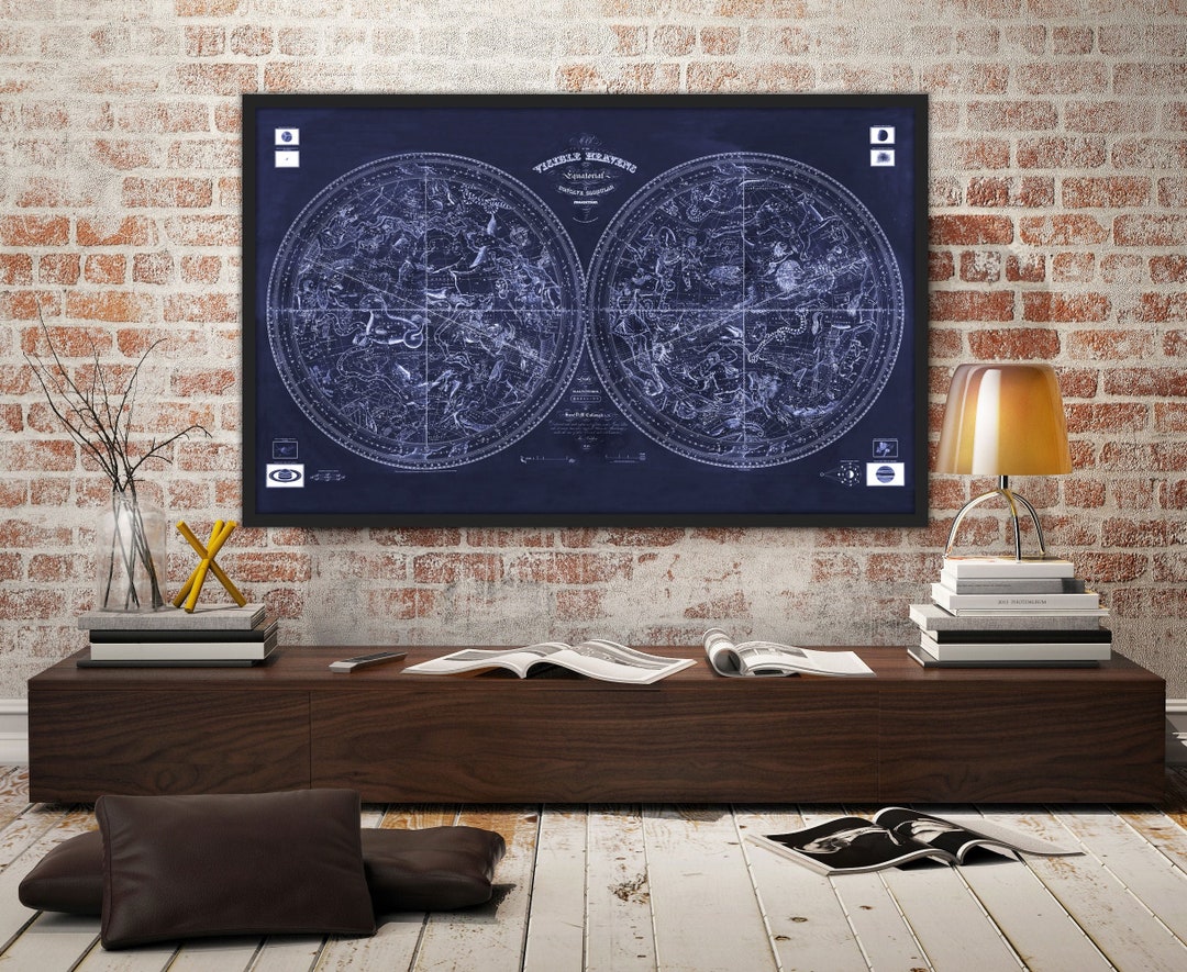 Celestial Spheres "map of the Visible Heavens" - Vintage 1840 ...