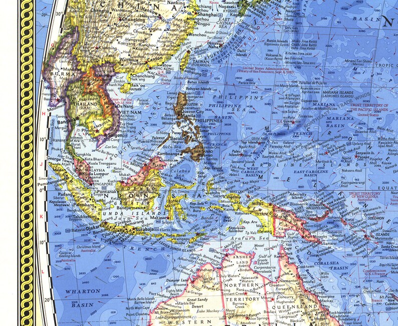 National Geographic Vintage 1965 World Map Fine Art - Etsy