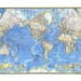 National Geographic Vintage 1970 World Map Fine Art Reproduction Old ...
