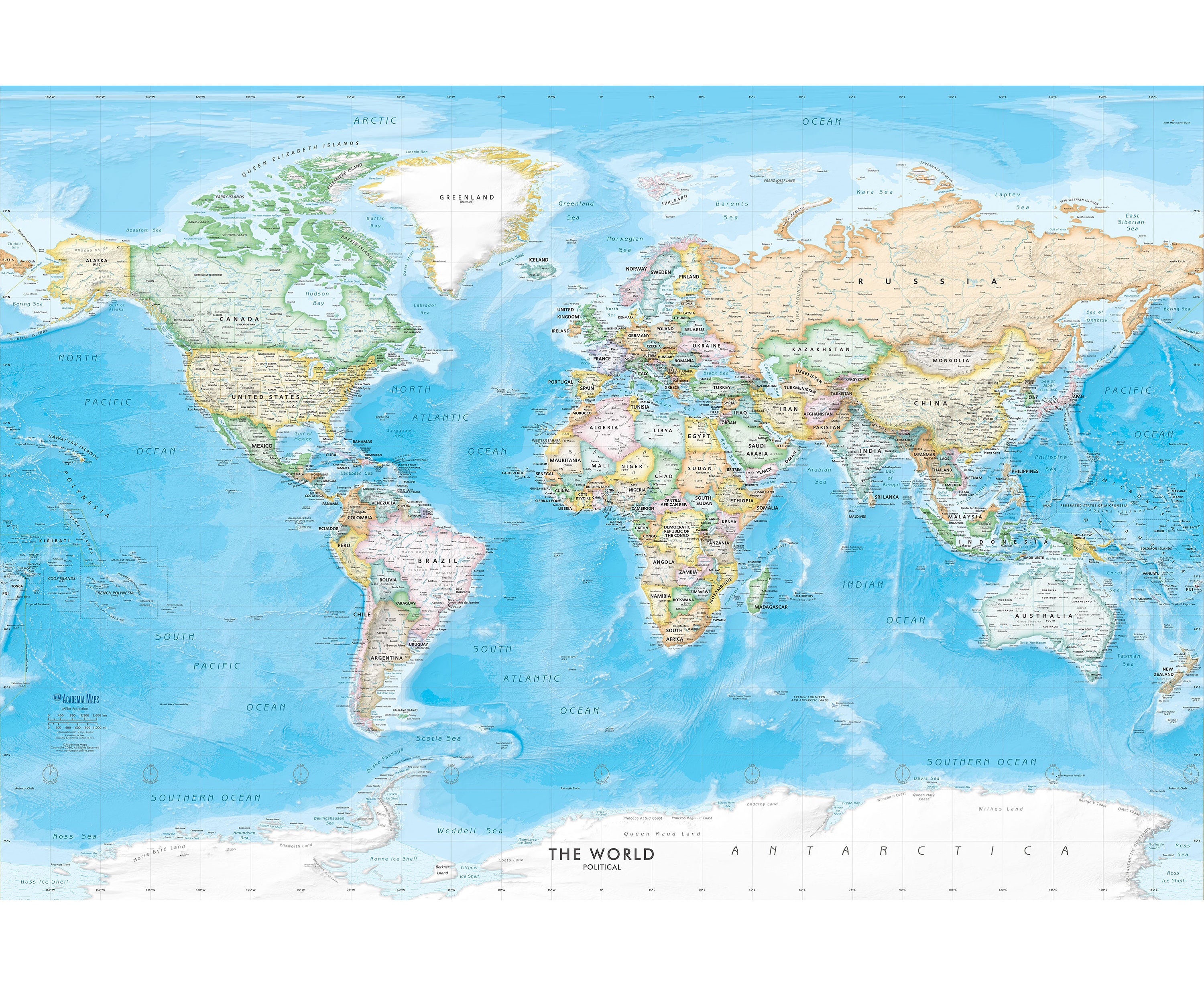 Giant World Map Wall Mural Removable Wallpaper Map of the - Etsy