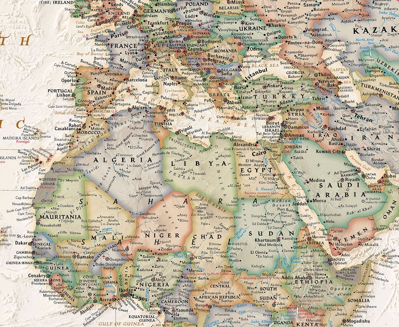 National Geographic Executive Map of the World World - Etsy