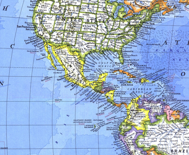 National Geographic Vintage 1975 World Map Fine Art | Etsy