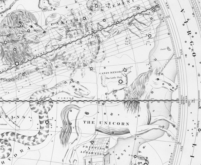 Celestial Spheres map of the Visible Heavens - Etsy