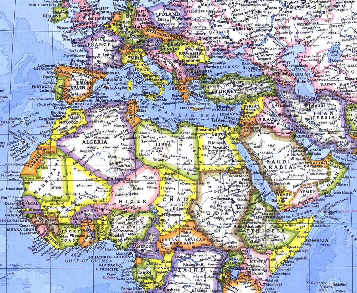 National Geographic Vintage 1975 World Map Fine Art - Etsy UK