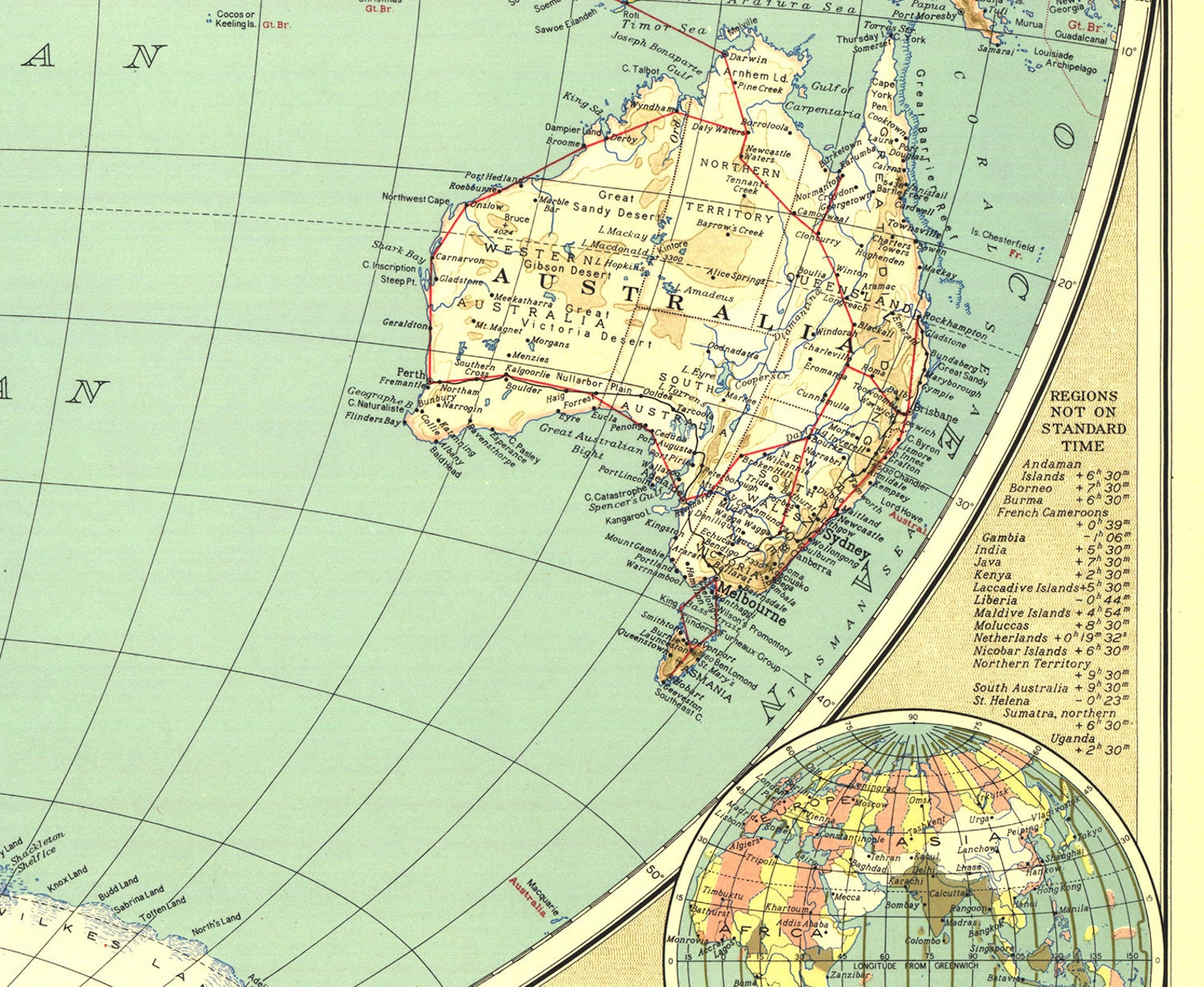 National Geographic Vintage 1935 World Map Hemispheres Fine | Etsy