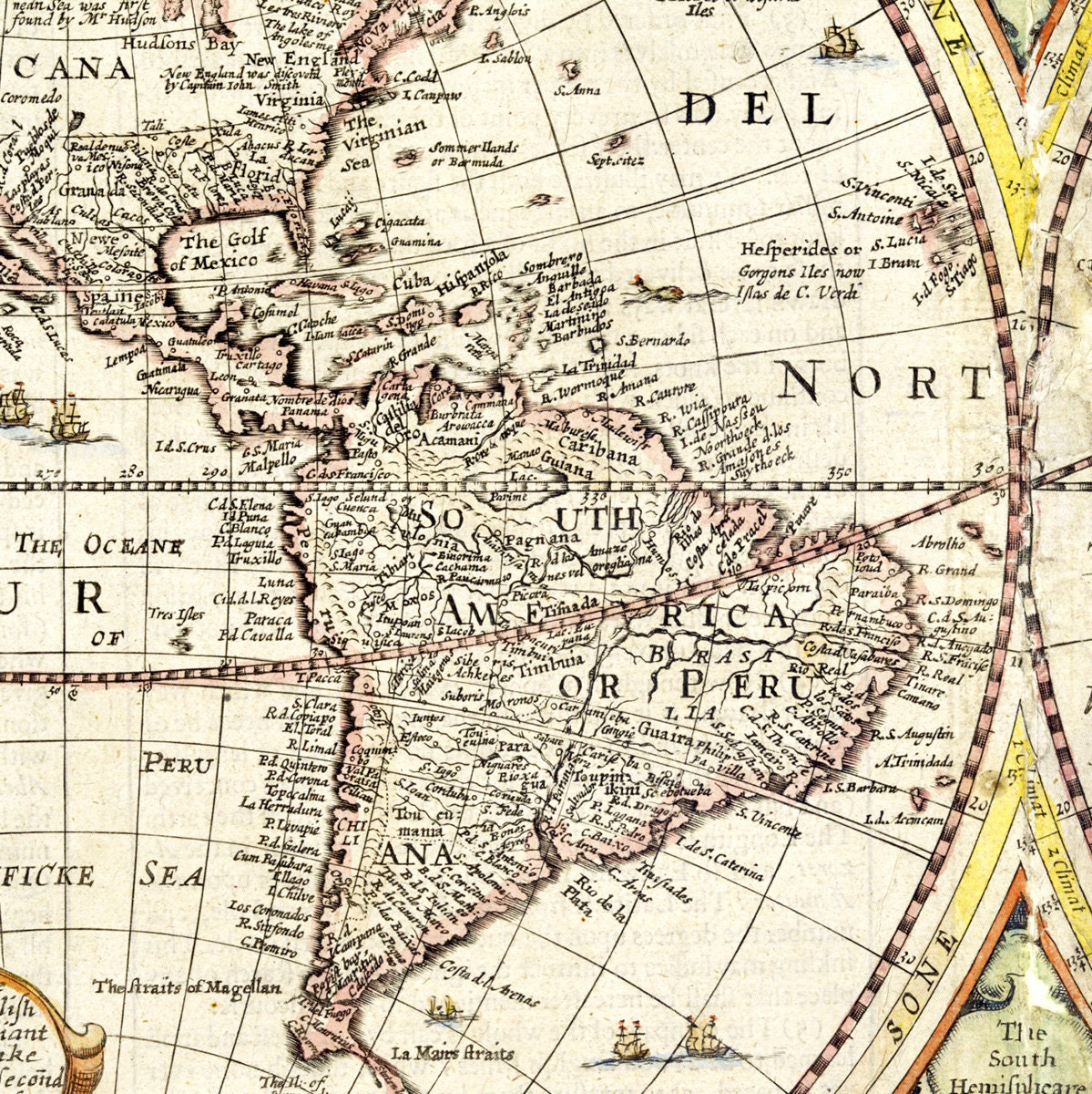 Old World Map 1676 Antique Fine Art Reproduction Print by | Etsy