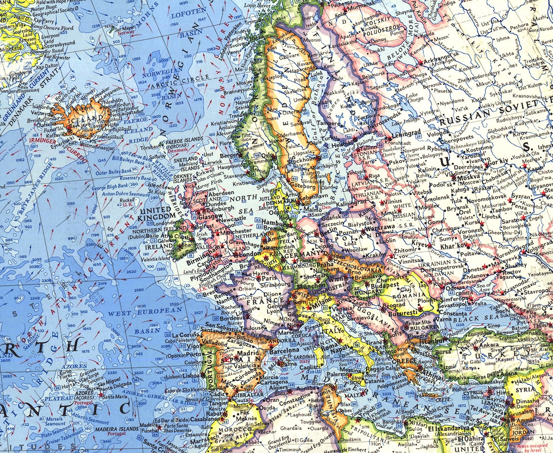 National Geographic Vintage 1970 World Map Fine Art - Etsy