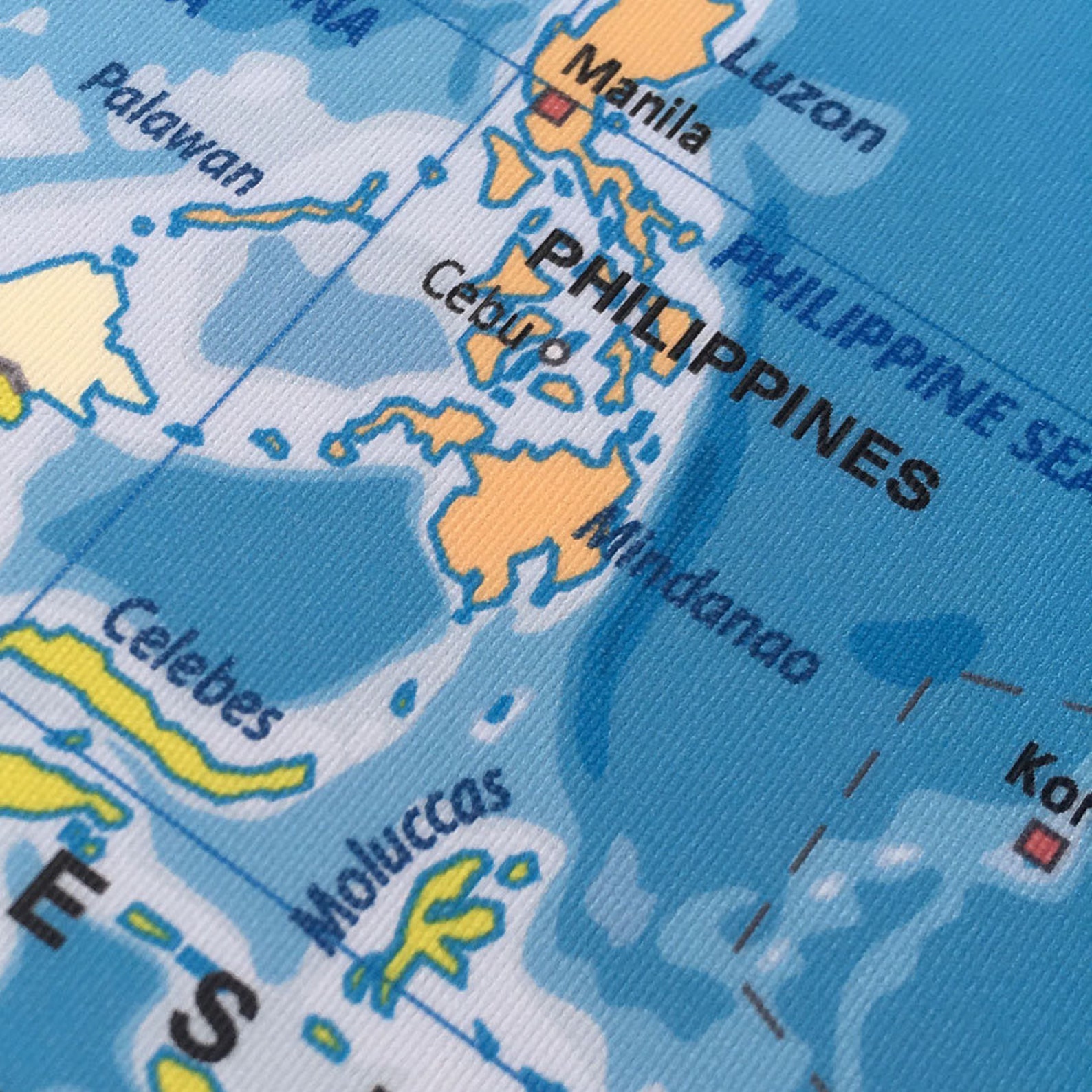 World Wall Map Mural Blue Ocean Map Wallpaper Giant Fabric - Etsy