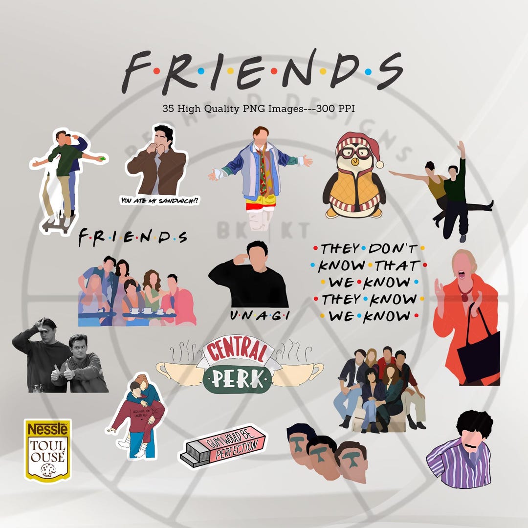 35 FRIENDS PNG, Stickers, Images, Digital Download, Friends, PNG - Etsy UK