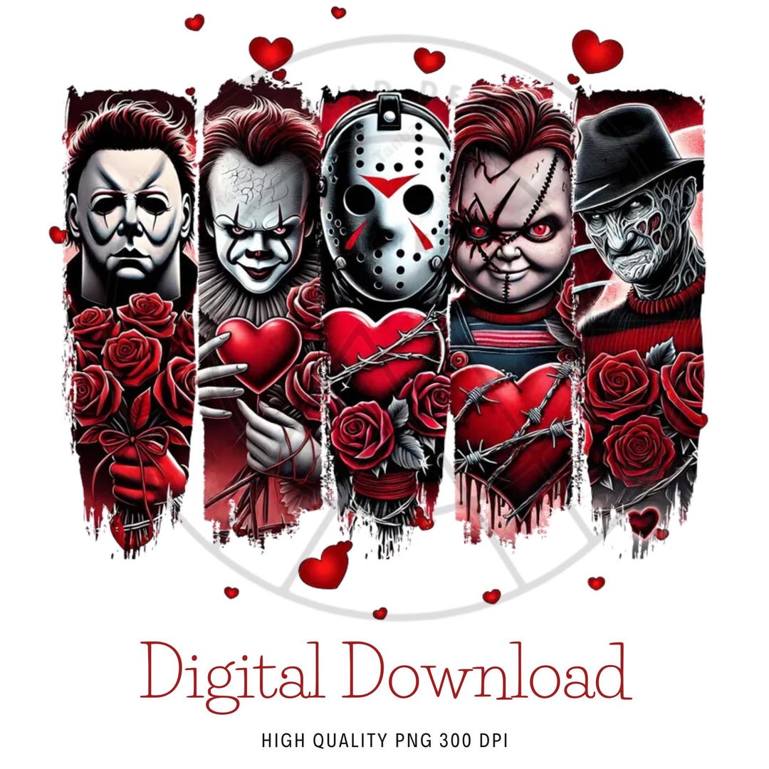 Valentine Horror Killers Png, Pink Heart Valentine Horror Png ...