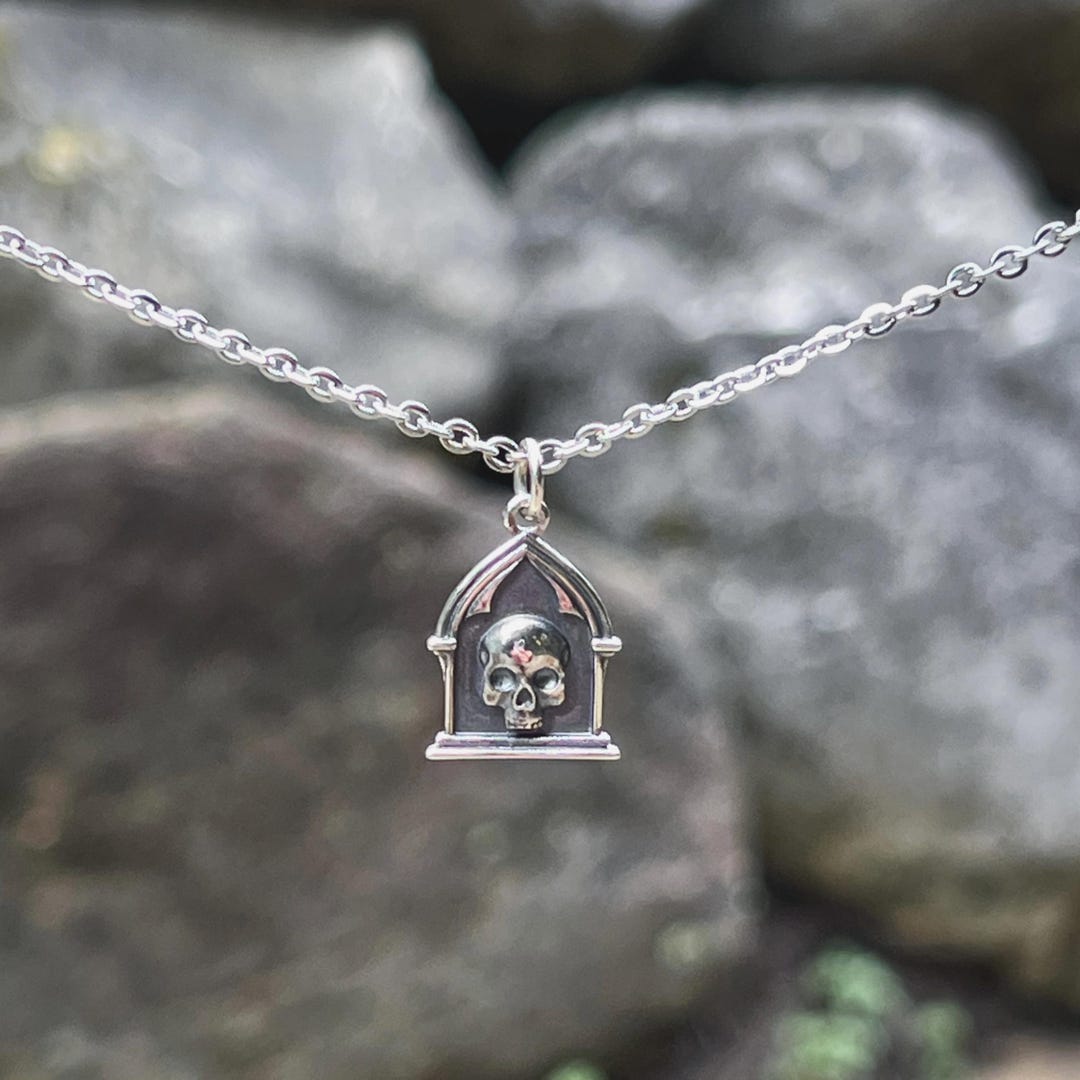 Sterling Silver Skull Reliquary Necklace, 16" Chain - Etsy
