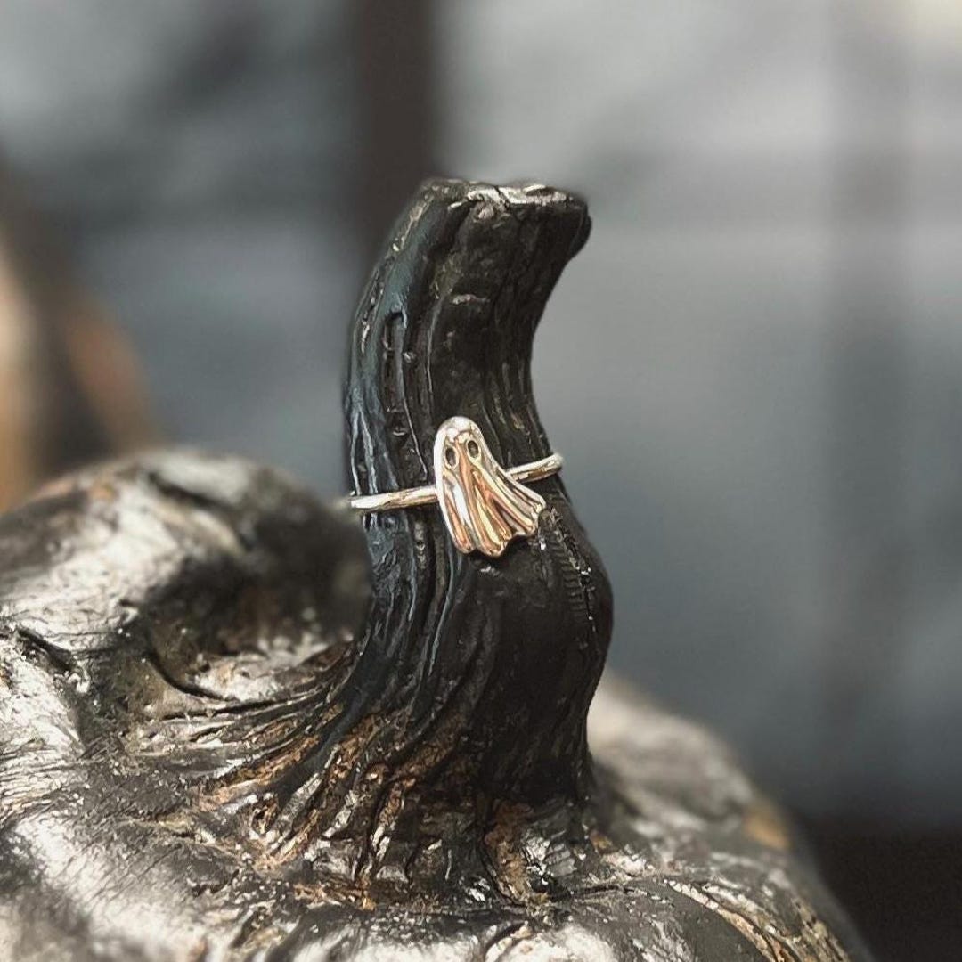Halloween Ghost Ring, Sterling Silver - Etsy