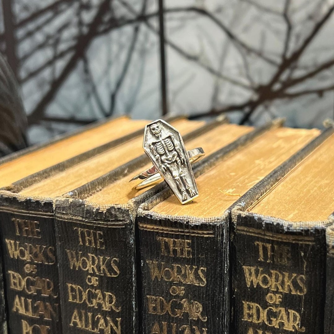 Skeleton Coffin Halloween Ring, Sterling Silver - Etsy