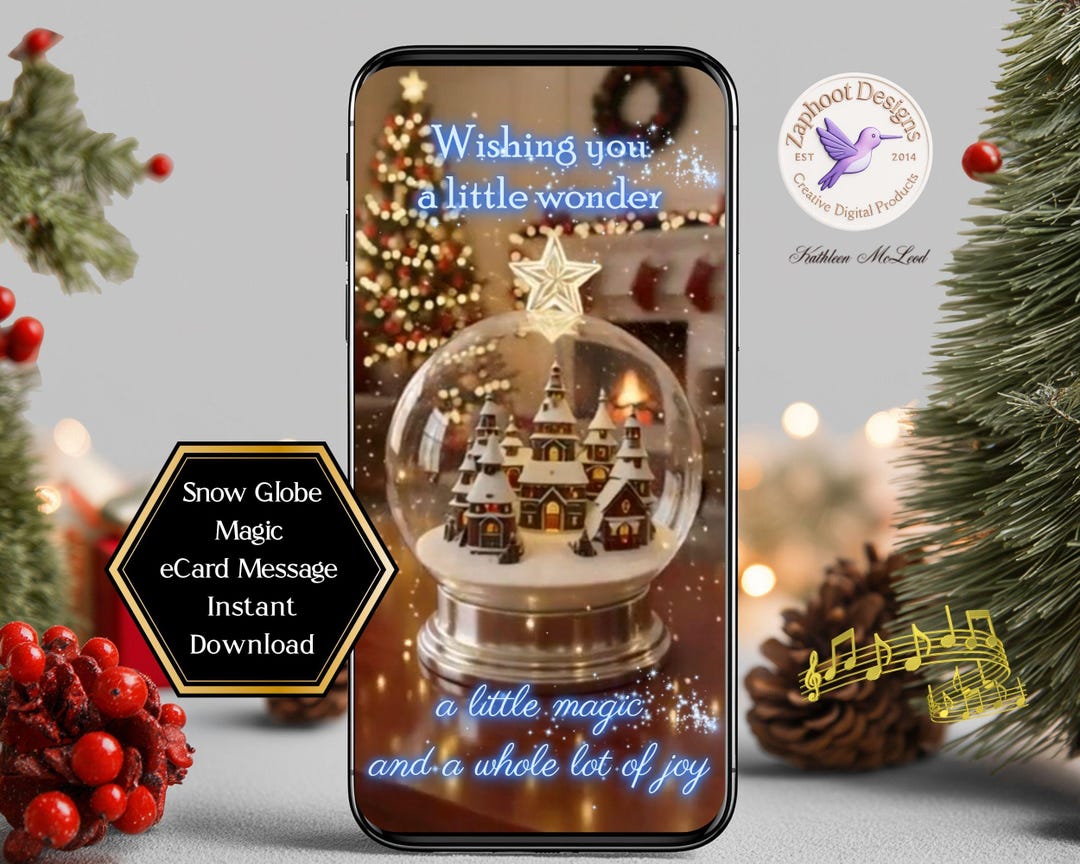Snow Globe Ecard Magical Winter Video Greeting Instant Download MP4 ...