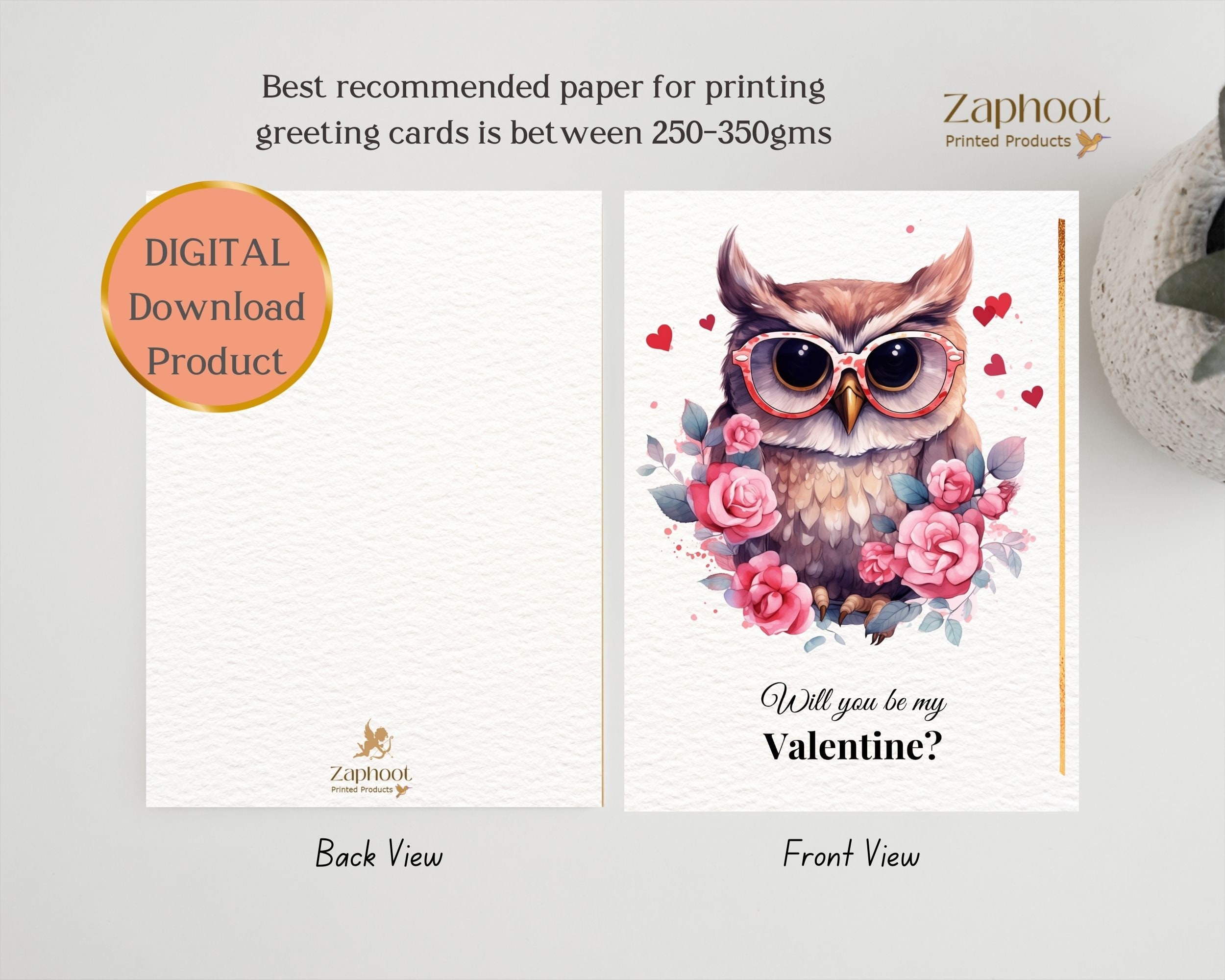 Printable Valentines Day Card, Owl Digital Download Card, Plus 50 ...