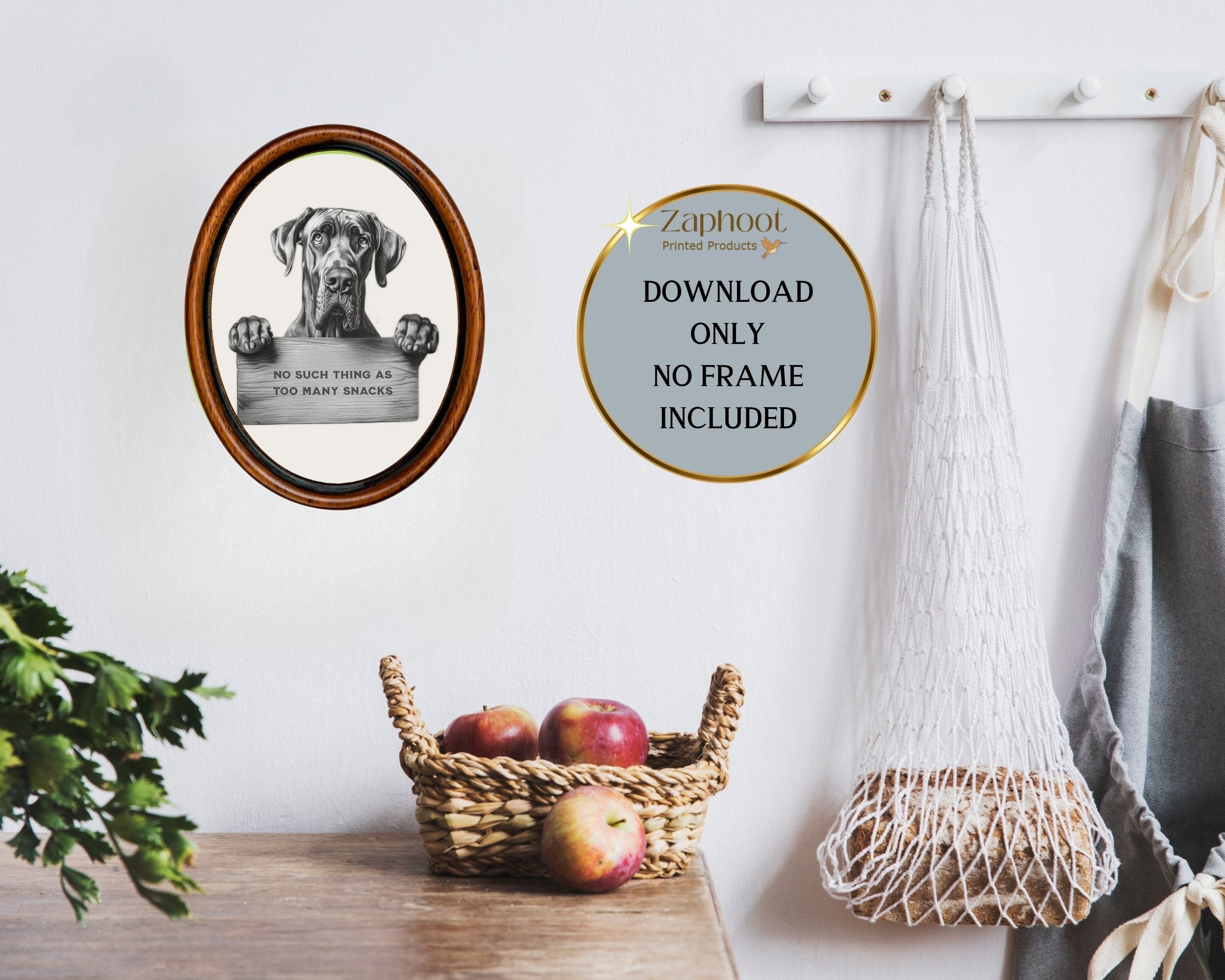Great Dane Printable Wall Art: Kitchen Décor. "there is No Such Thing ...
