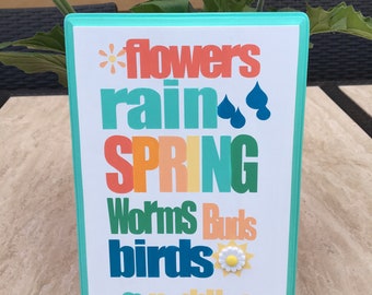 HAPPY SPRING Blue BIRD Sign Wall Door Hanger Plaque Holiday - Etsy