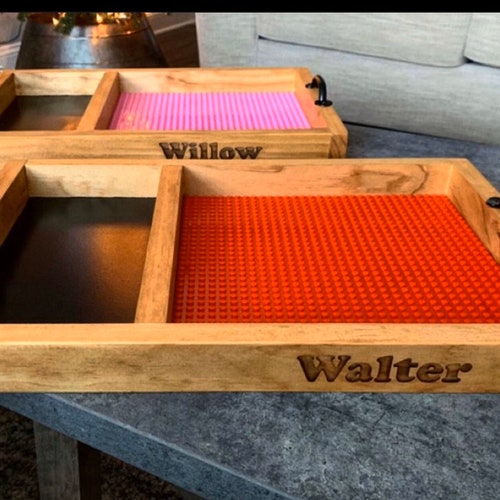 Building Block Tray W/side Tray and Chalk Board-handcrafted - Etsy