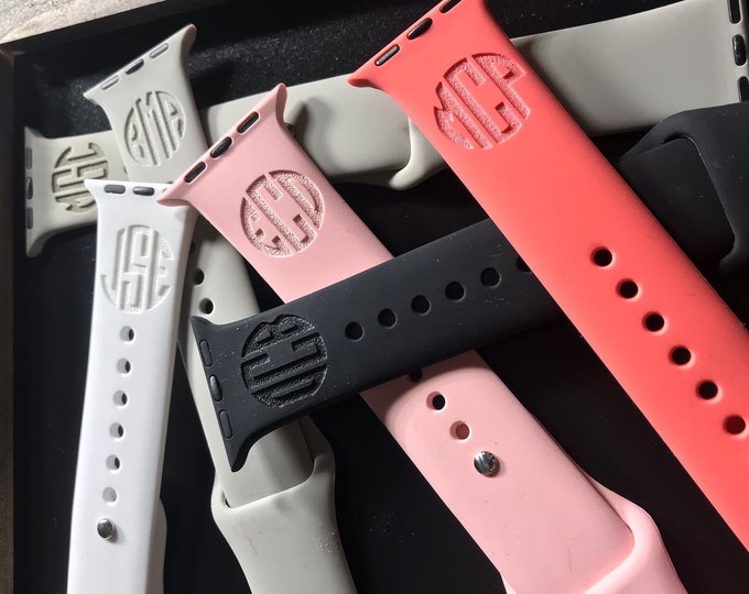Laser Custom Engraved Personalized Watch Bands to Fit Your Apple Watch ...