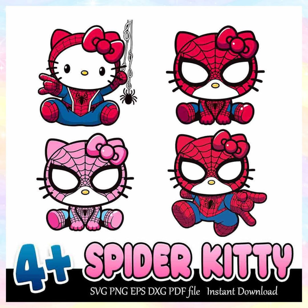Spider Kitty Svg, Kawaii Svg, Cricut, Archivo de corte vectorial de ...