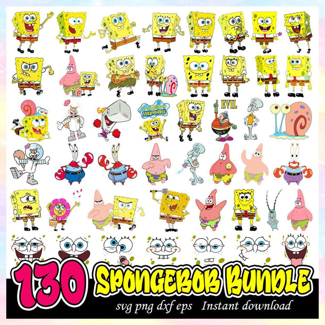 Spongebob Friend Faces Svg, Spongebob Faces Cricut, Squarepants Svg ...