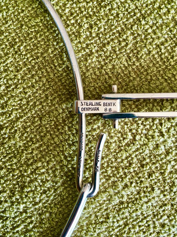 Silver Bent Knudsen Modernist Choker Neck Ring Amethy… - Gem