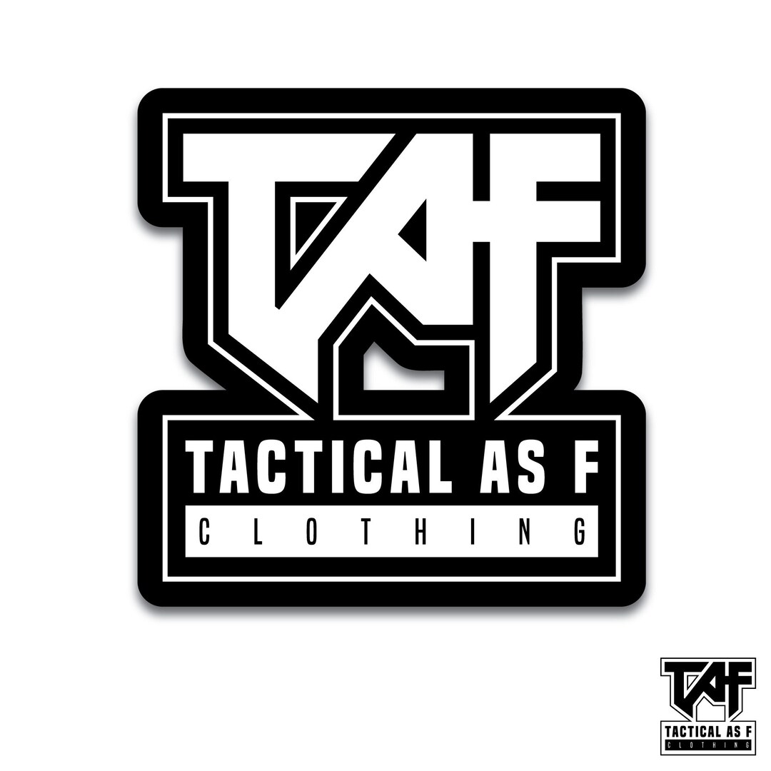 TAF Sticker Black White Stickerbomb Decal Tactical as F Clothing Logo ...