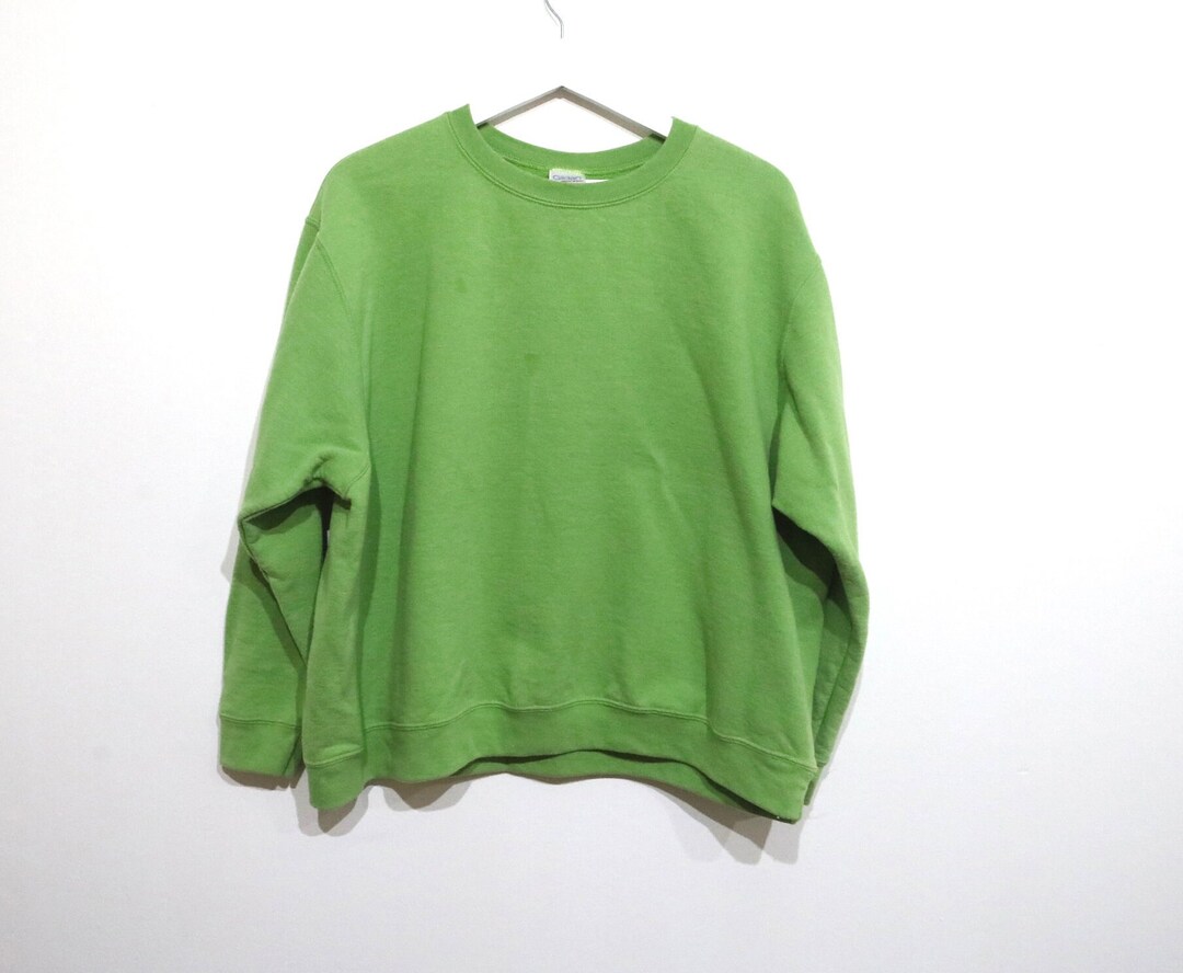 Vintage CHARTREUSE Boxy Women's Long Sleeve 90s Y2k Vintage Crewneck ...