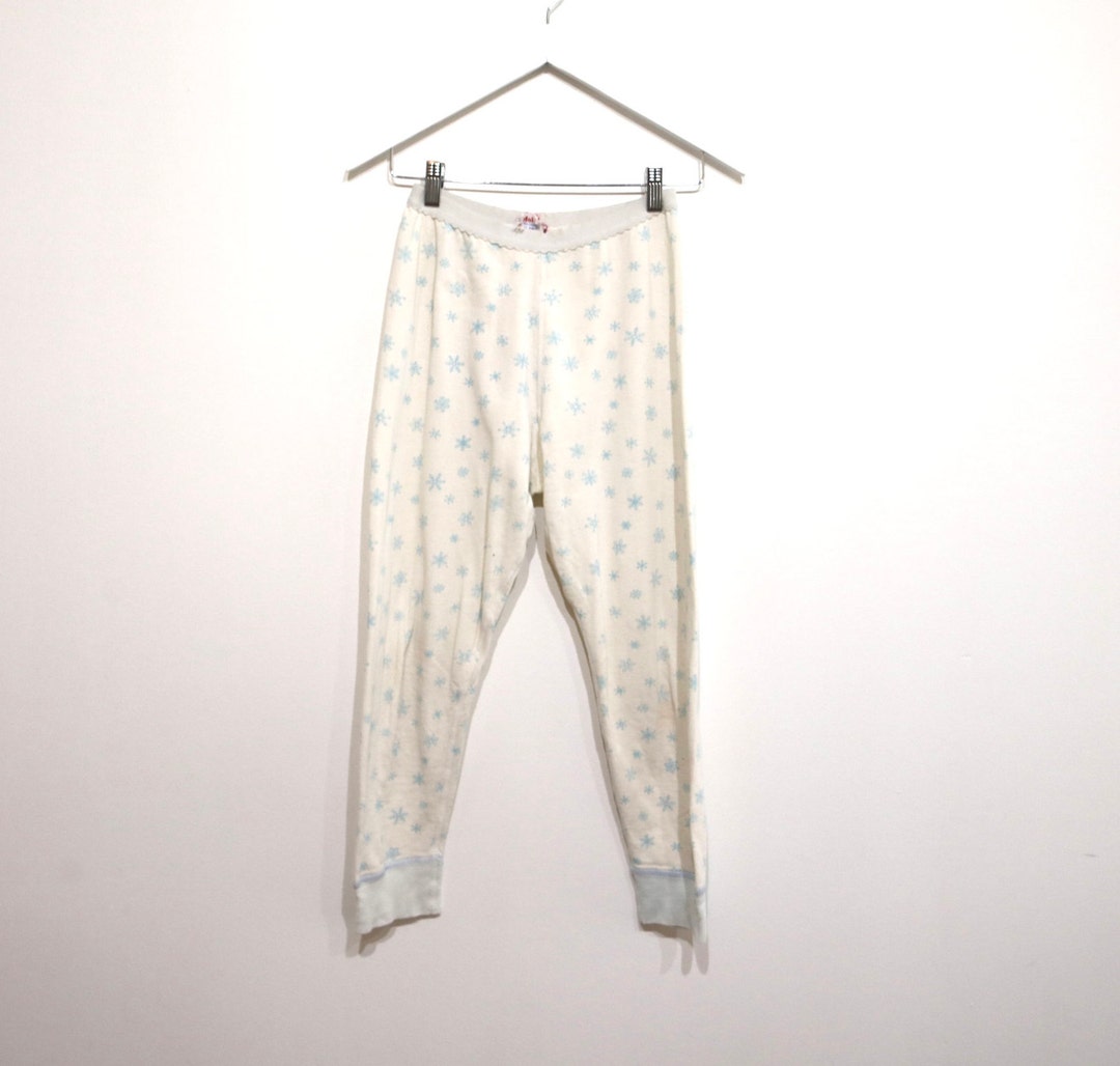 Vintage 1960s 70s DUOFOLD Brand Snowflake Thermal Pants Long Johns Sweatpants -- Women's Size ...
