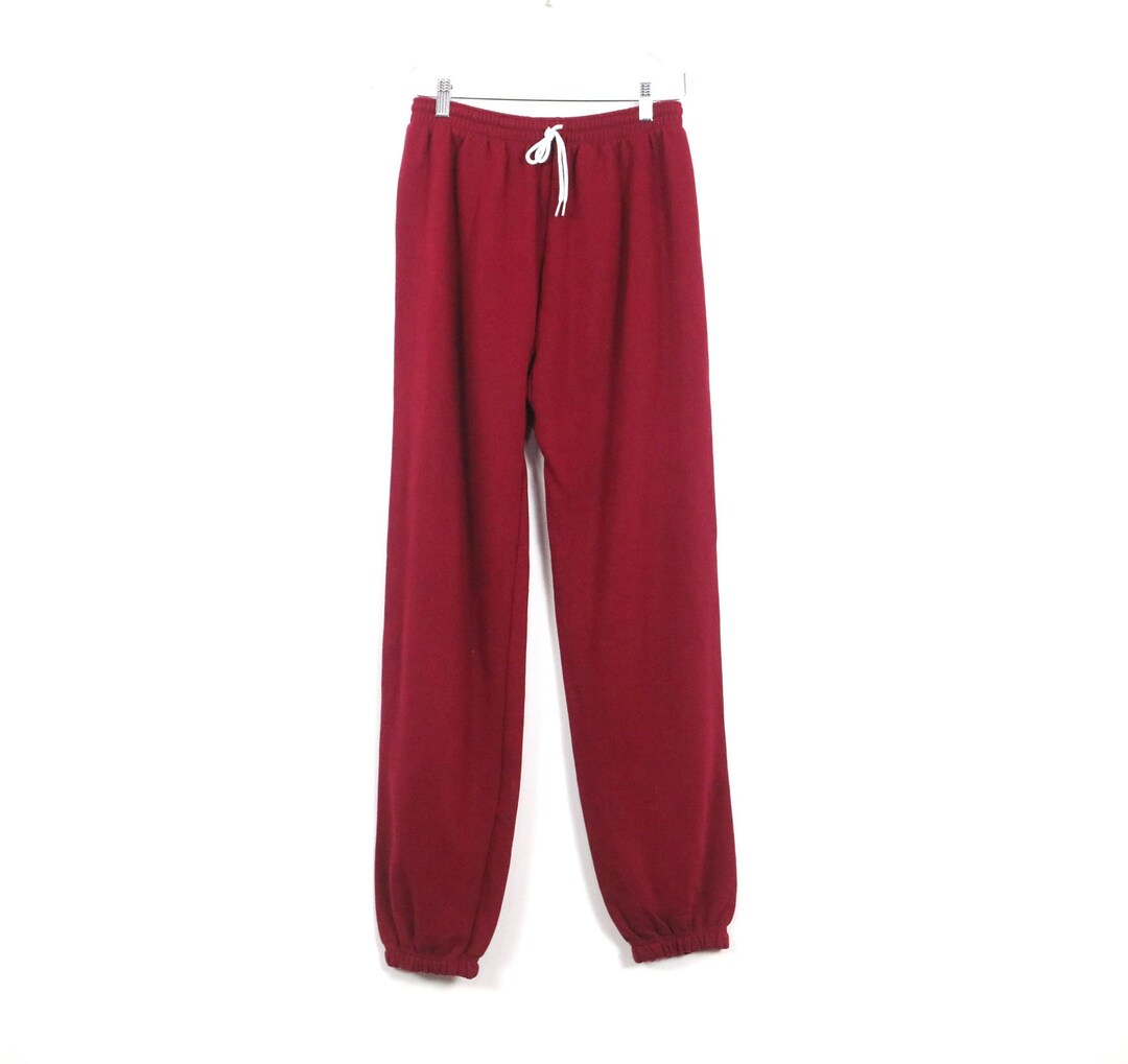 Vintage 1980s Fuchsia RED Sweat Pants 50/50 Soft Deadstock Sweatpants ...