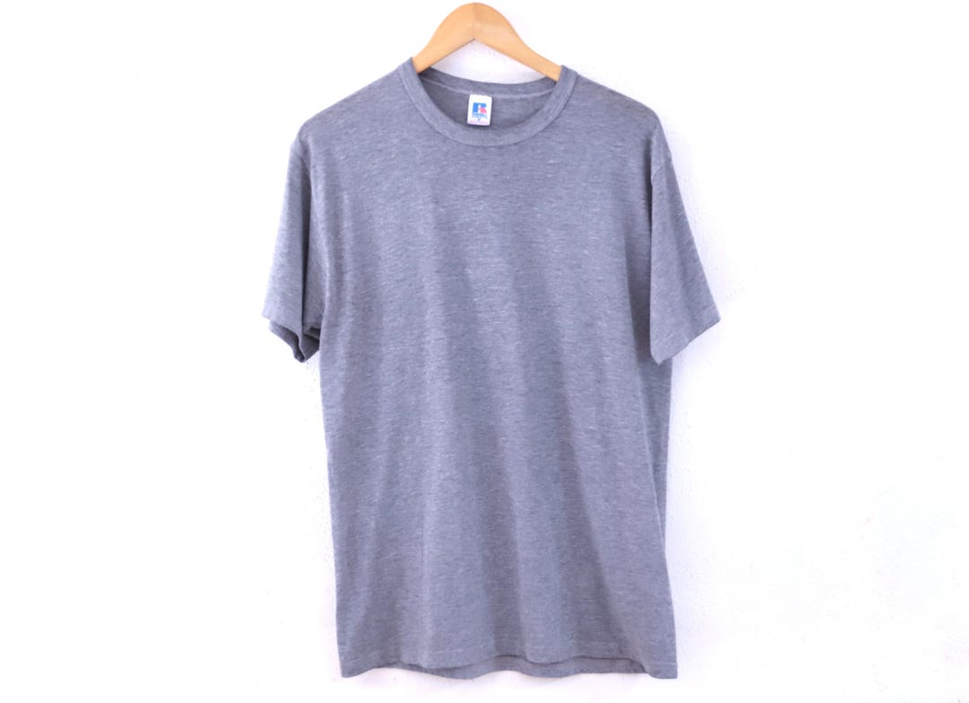 Vintage 1990s HEATHER GRAY Speckled Soft Slouchy RUSSELL Brand Plain No ...