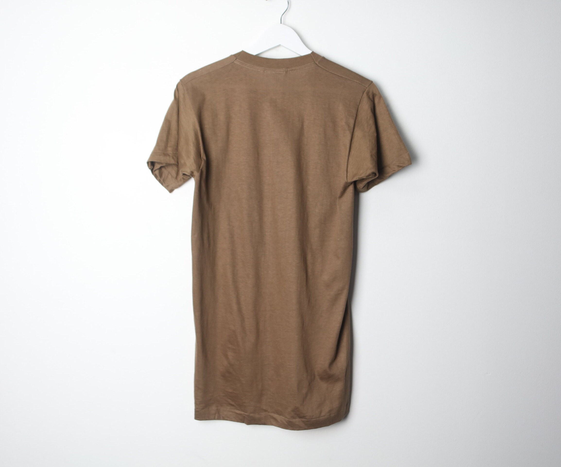 Vintage BROWN Plain Thin and Soft Vintage 70s 1980s Army Style T-shirt ...