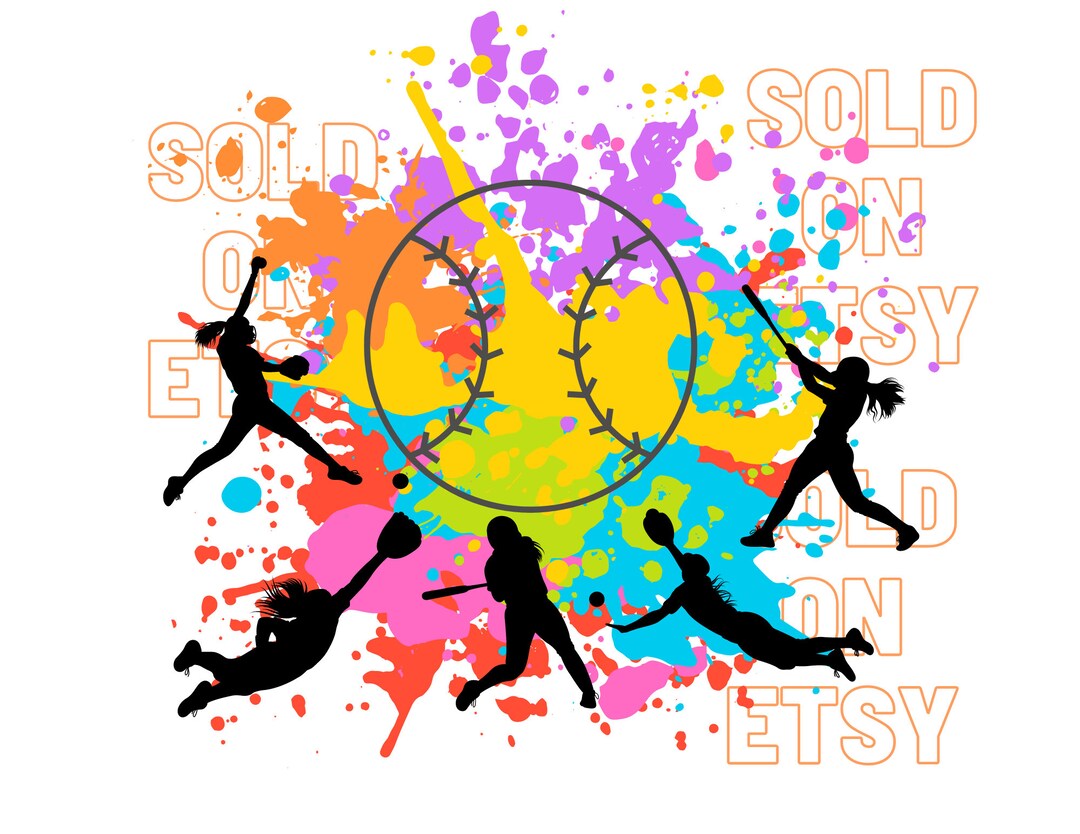 Softball Paint Splatter Png - Etsy