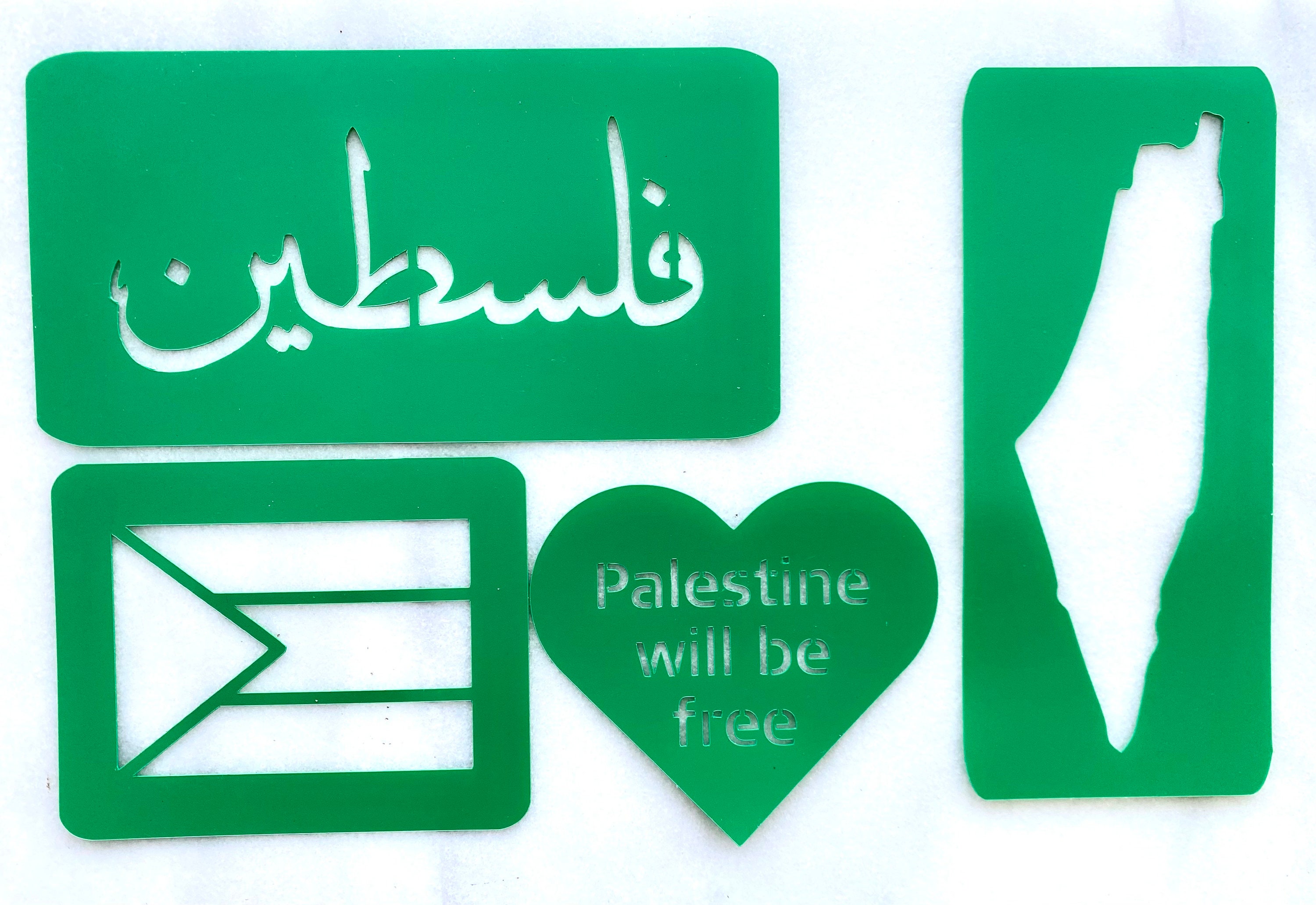 Palestine Stencil Set: Flag, Map, Arabic falasteen, Heart - Etsy