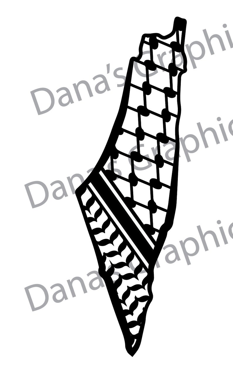 Mapa de Palestina con Keffiyeh SVG - Etsy México