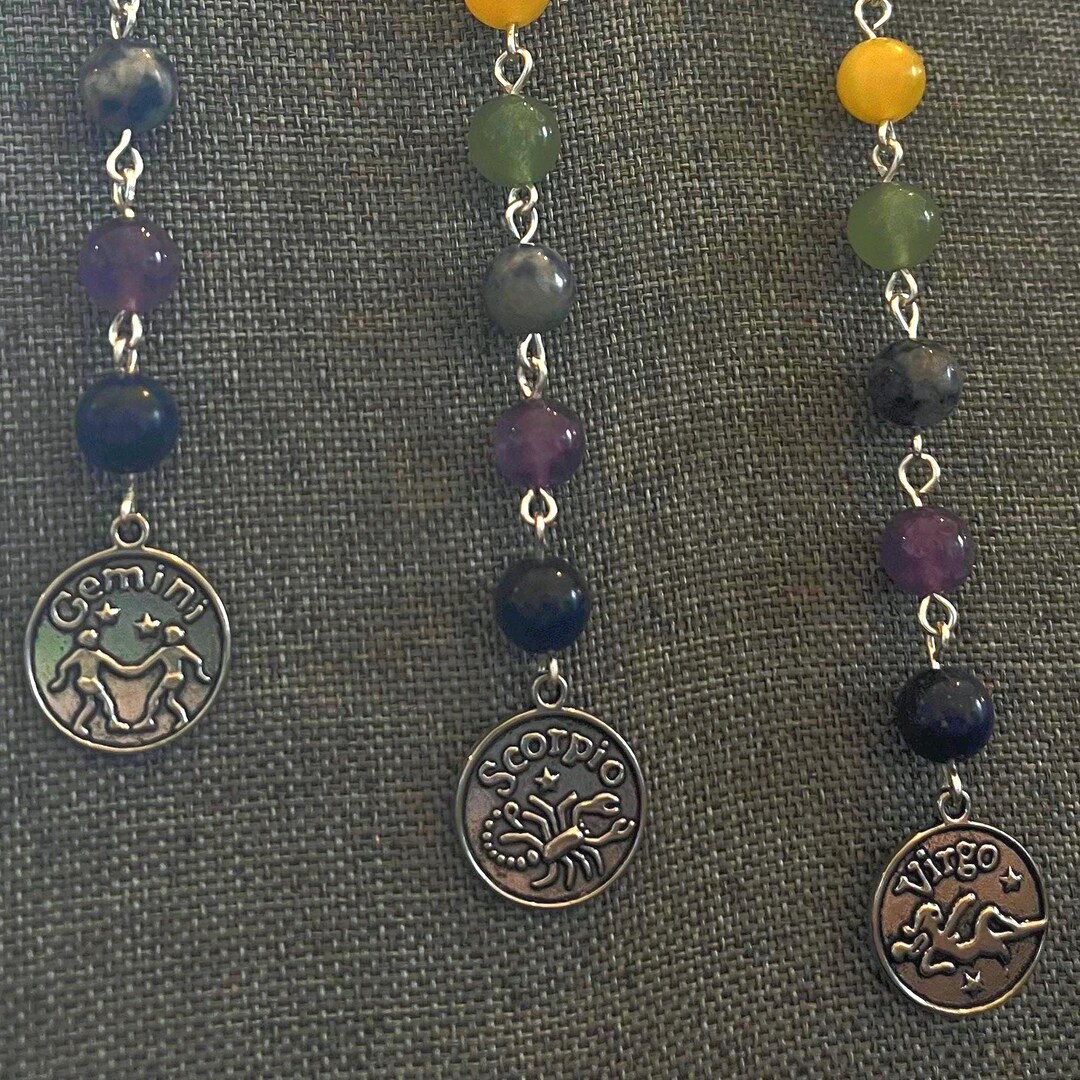 Zodiac Sign Chakra Chain | Chakra Keychain | Made to Order | Stones ...
