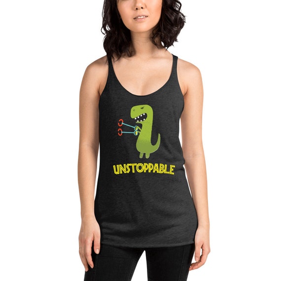 T-rex Tank Top Unstoppable T-rex Women's Racerback Tank | Etsy