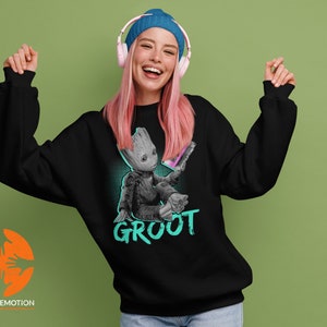 Baby Groot With Cassette for Comic Lover Vintage T-shirt, Groot Galaxy ...