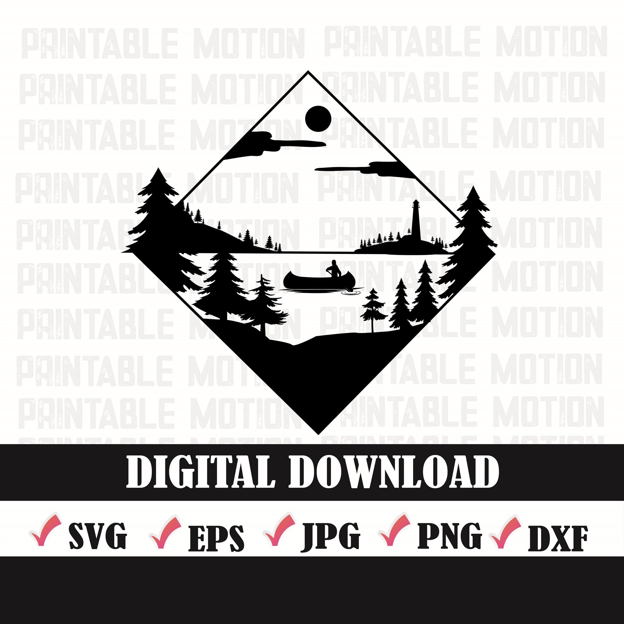 River Life Scenery Svg Digital Download L River and Canoeing - Etsy Canada