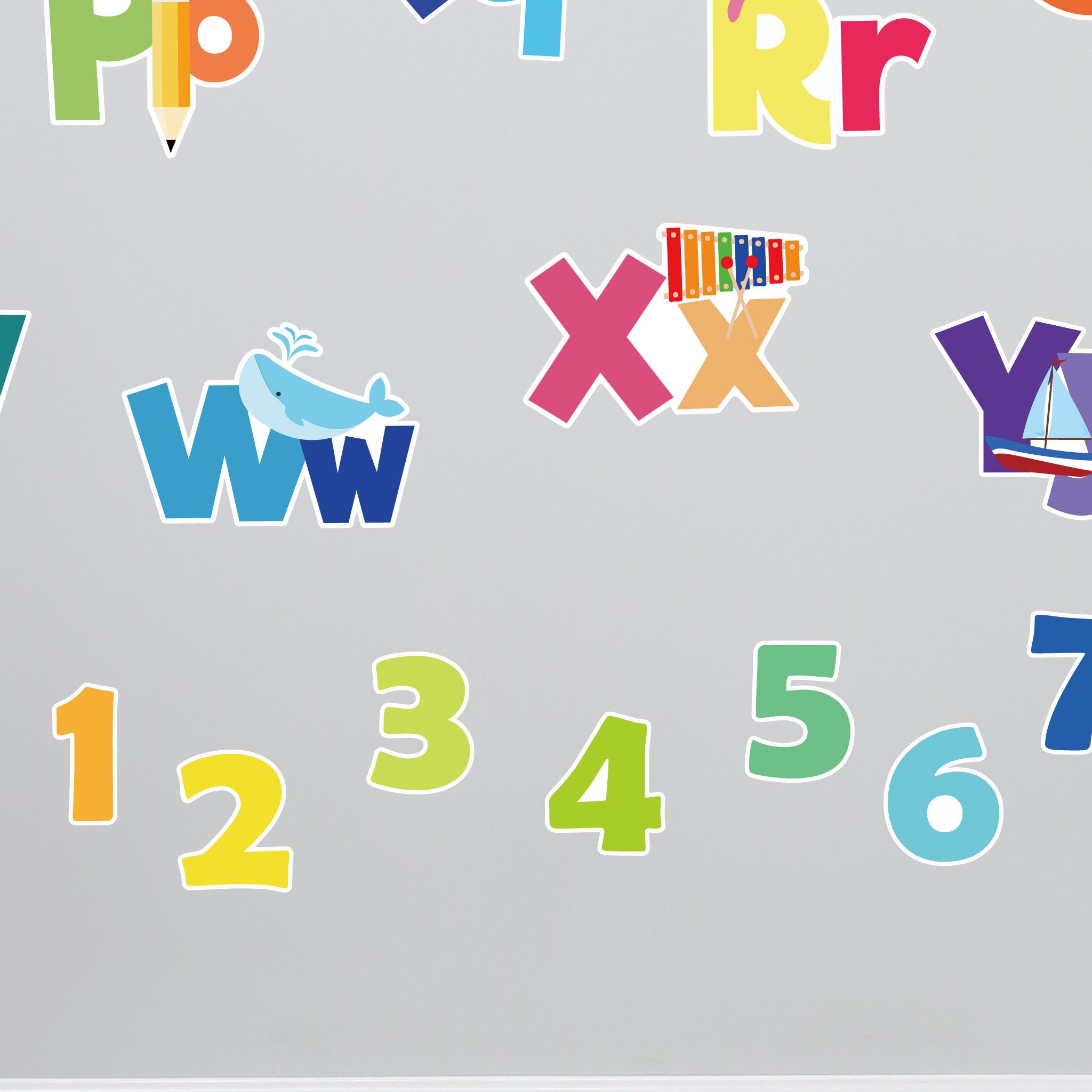 Alphabets & Numbers Removable Fabric Wall Stickers / Decals - Etsy